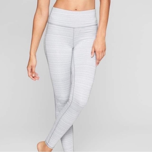 Athleta | Pants & Jumpsuits | Athleta High Rise Grey White Jacquard ...